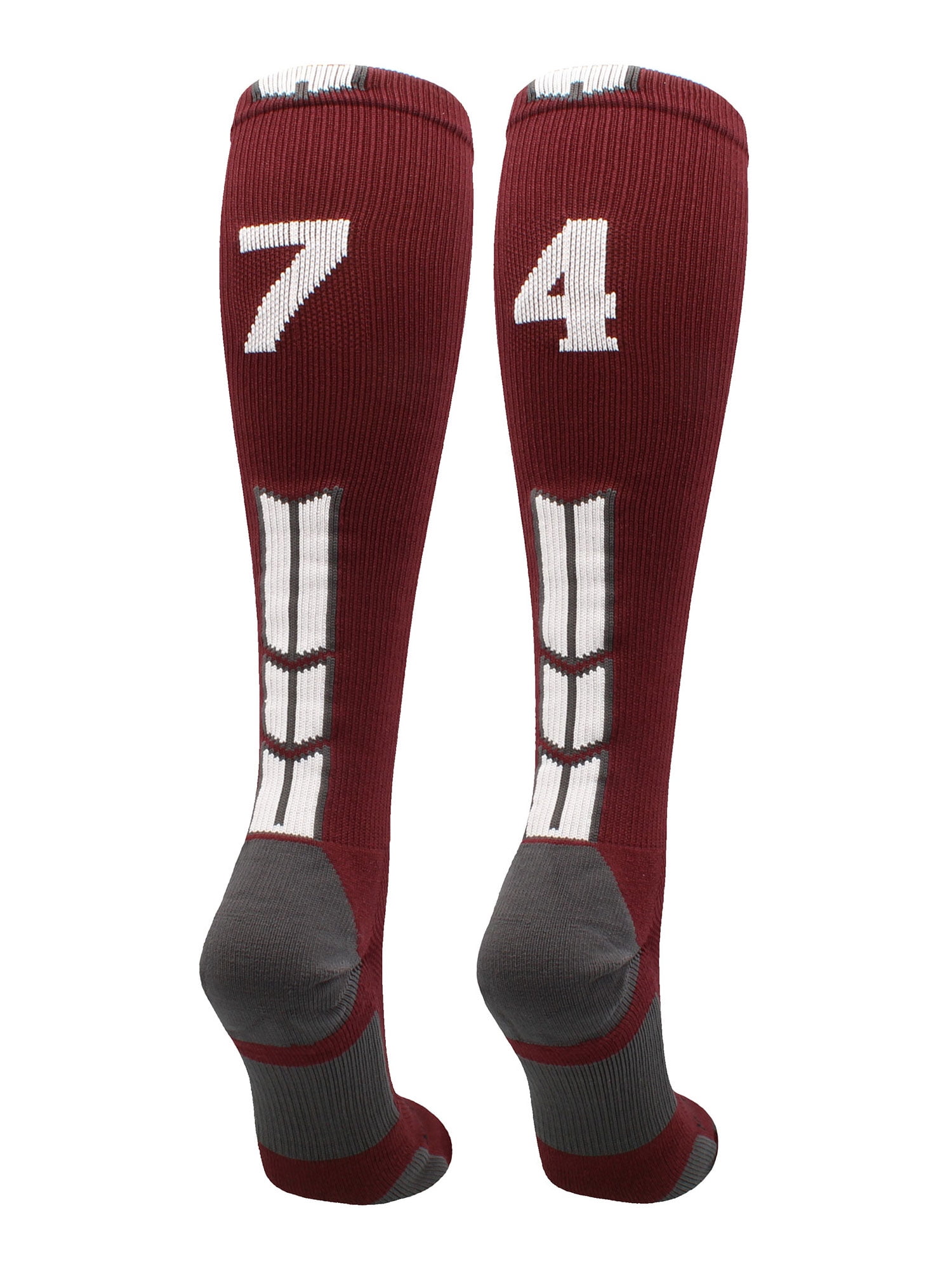Player Id Number Socks Over the Calf Maroon White (#74, Small ...