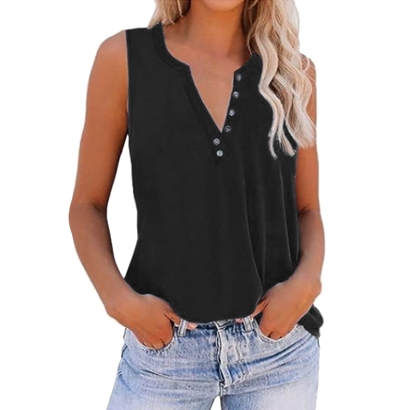 Click here for Bmisegm Womens Solid Color Casual Loose V Neck Sle... prices