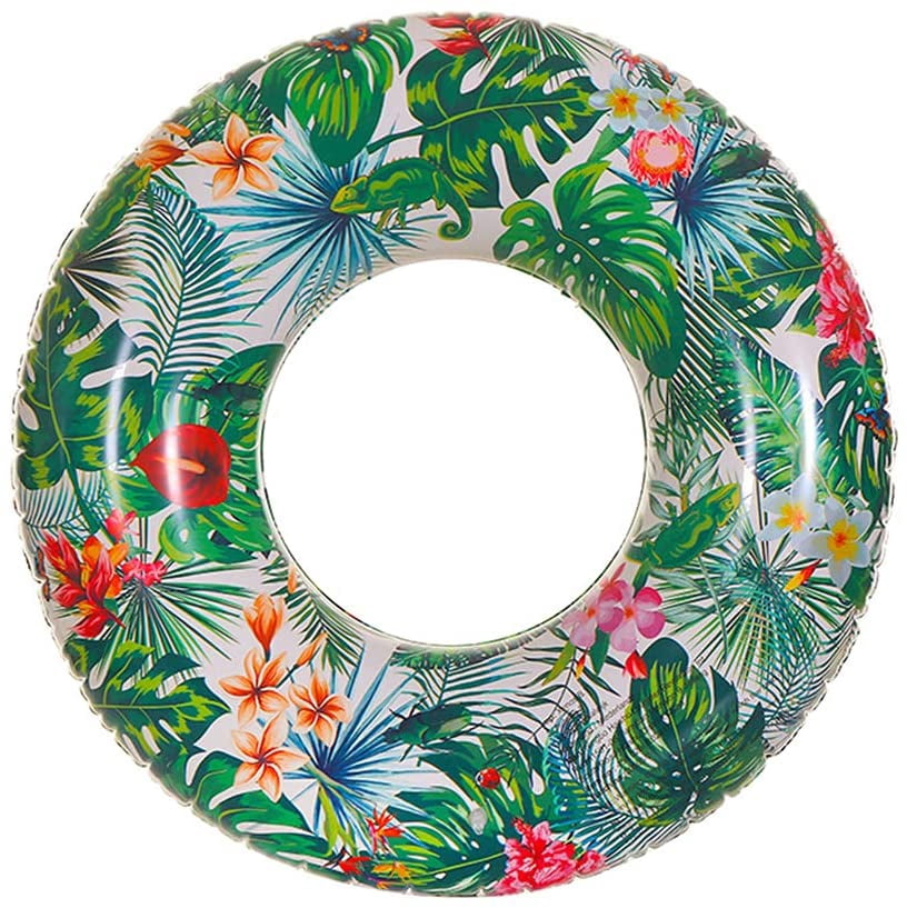 Inflatable Pool Floats,1PCS Jungle Print Adults Swimming Ring 40" for ...