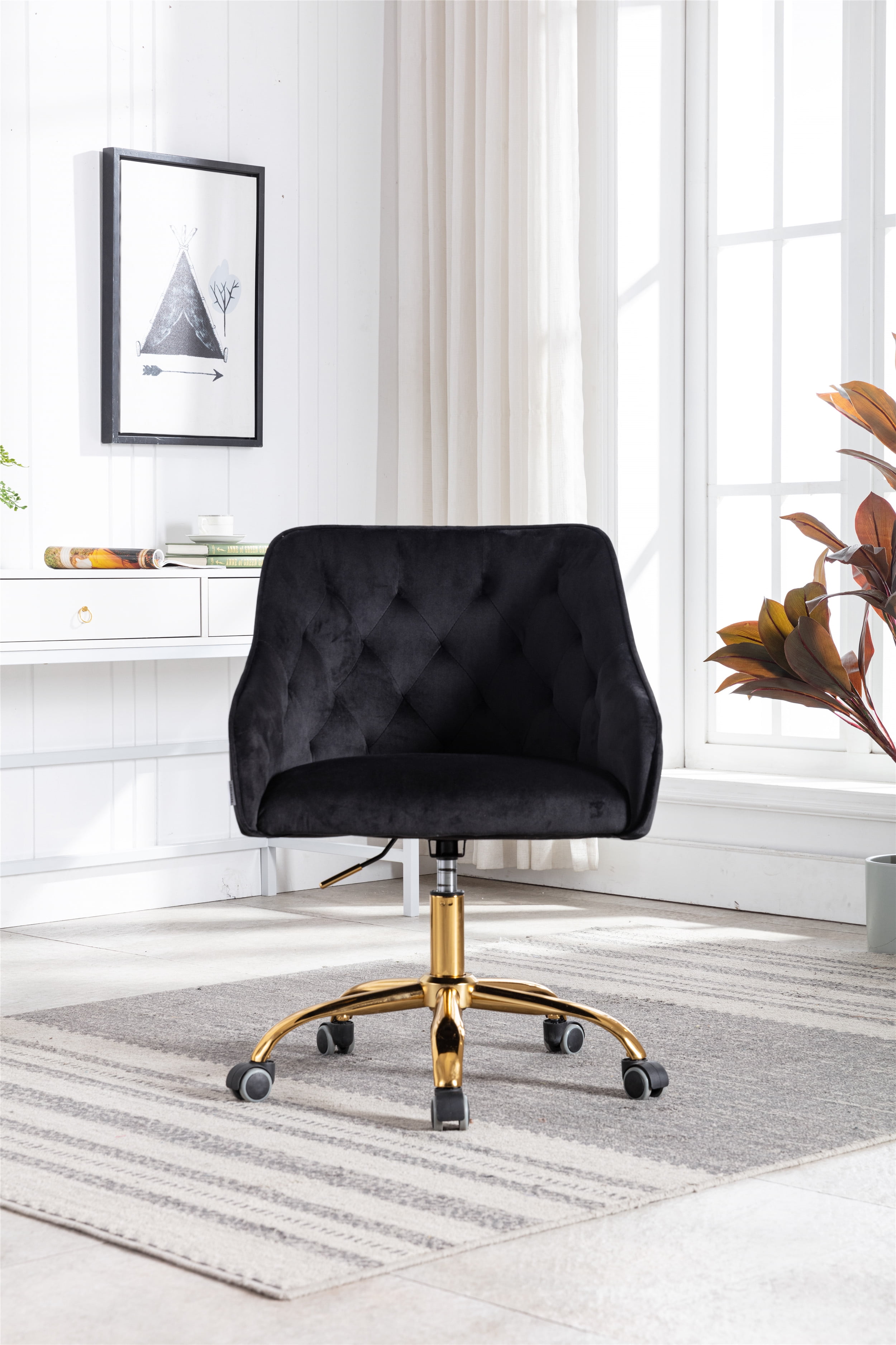 Luccalily Velvet Swivel Shell Chair, Modern Classic Swivel Office ...