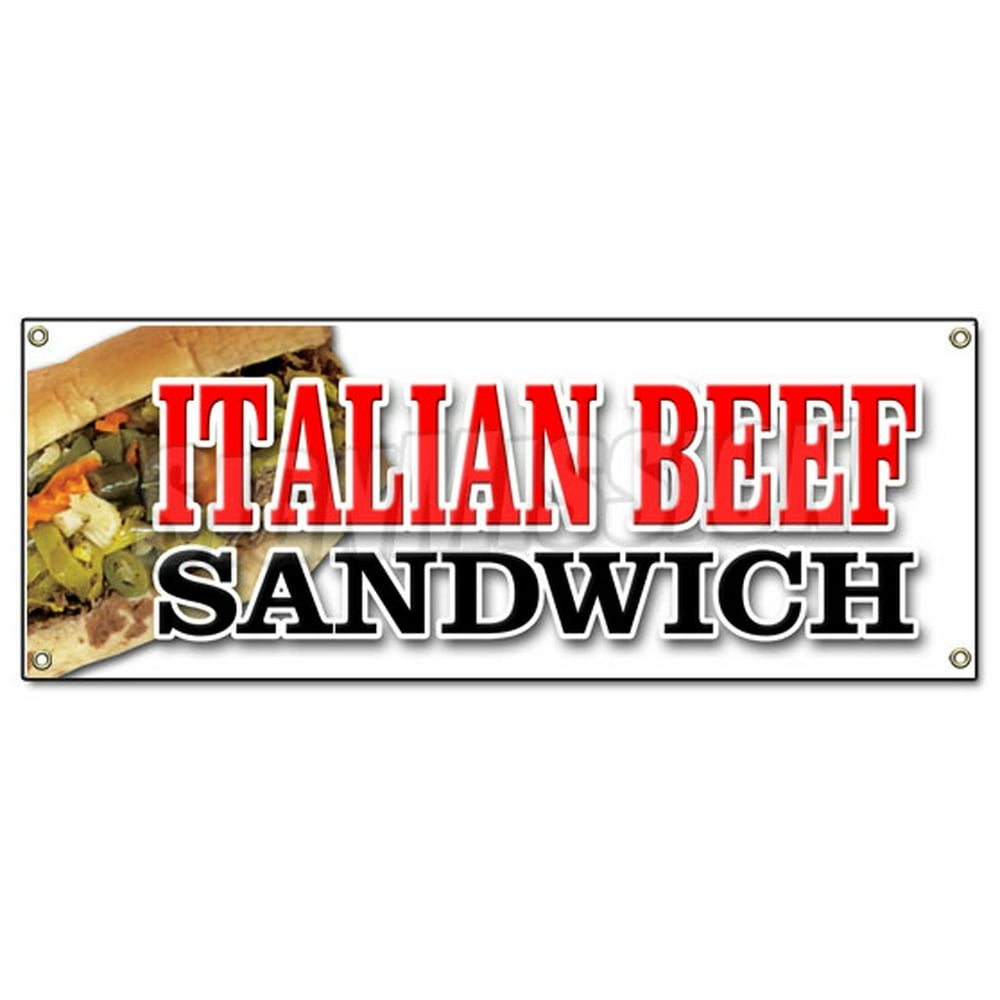 48"x120" ITALIAN BEEF SANDWICH BANNER SIGN salami meat deli italian ...