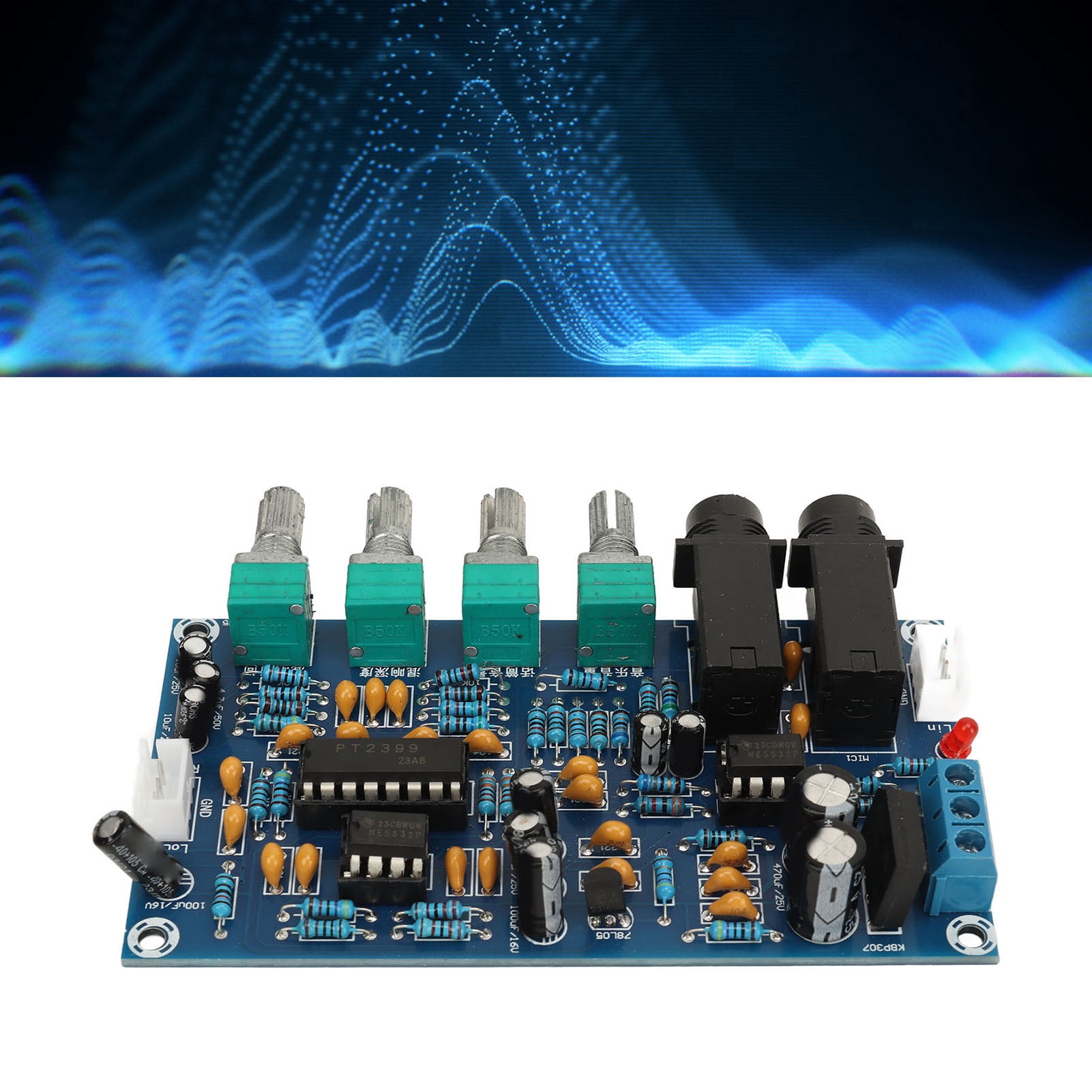 Microphone Reverberation Board, Reverberation Board PT2399 Chip Optimized PCB Layout Multiple ...