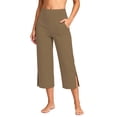 Capri Joggers For Women Pocket Slit Hem Active Everyday Street Style ...