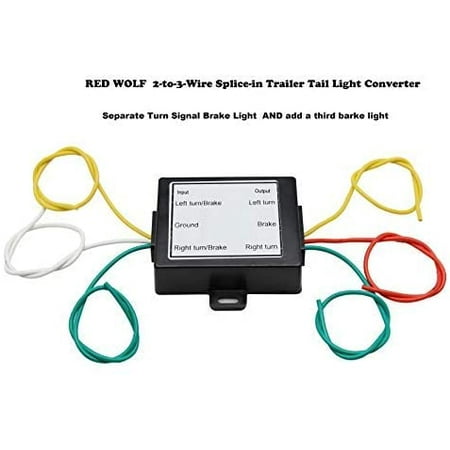 Trailer 2-to-3-Wire Splice-in Trailer Tail Light Converter Wire Harness ...