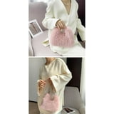 Women Small Faux Fox Fur Clutch Bag Mini Furry Evening bag Plush ...