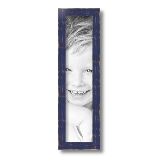 ArtToFrames 4x17 inch Navy Blue Picture Frame, Blue Wood Poster Frame ...