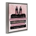 Stupell Industries Blush Fashion Book Stack Gray Framed Floater Canvas ...