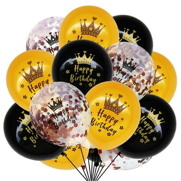 12" Glitzy Rainbow Happy Birthday Confetti Balloons, 6ct - Walmart.com
