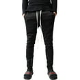 Ma Croix Mens Stripe Track Pants Skinny Fit Elastic Athletic Training