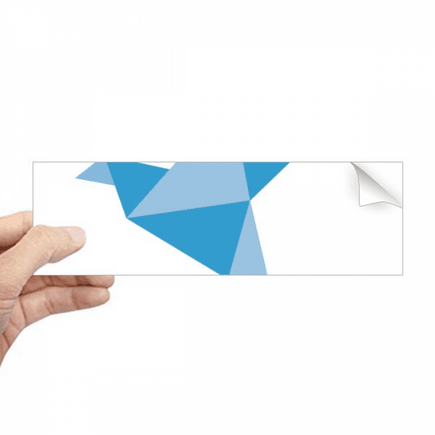 Origami patron abstracto Azul paloma Rectángulo Parachoques Pegatina ...