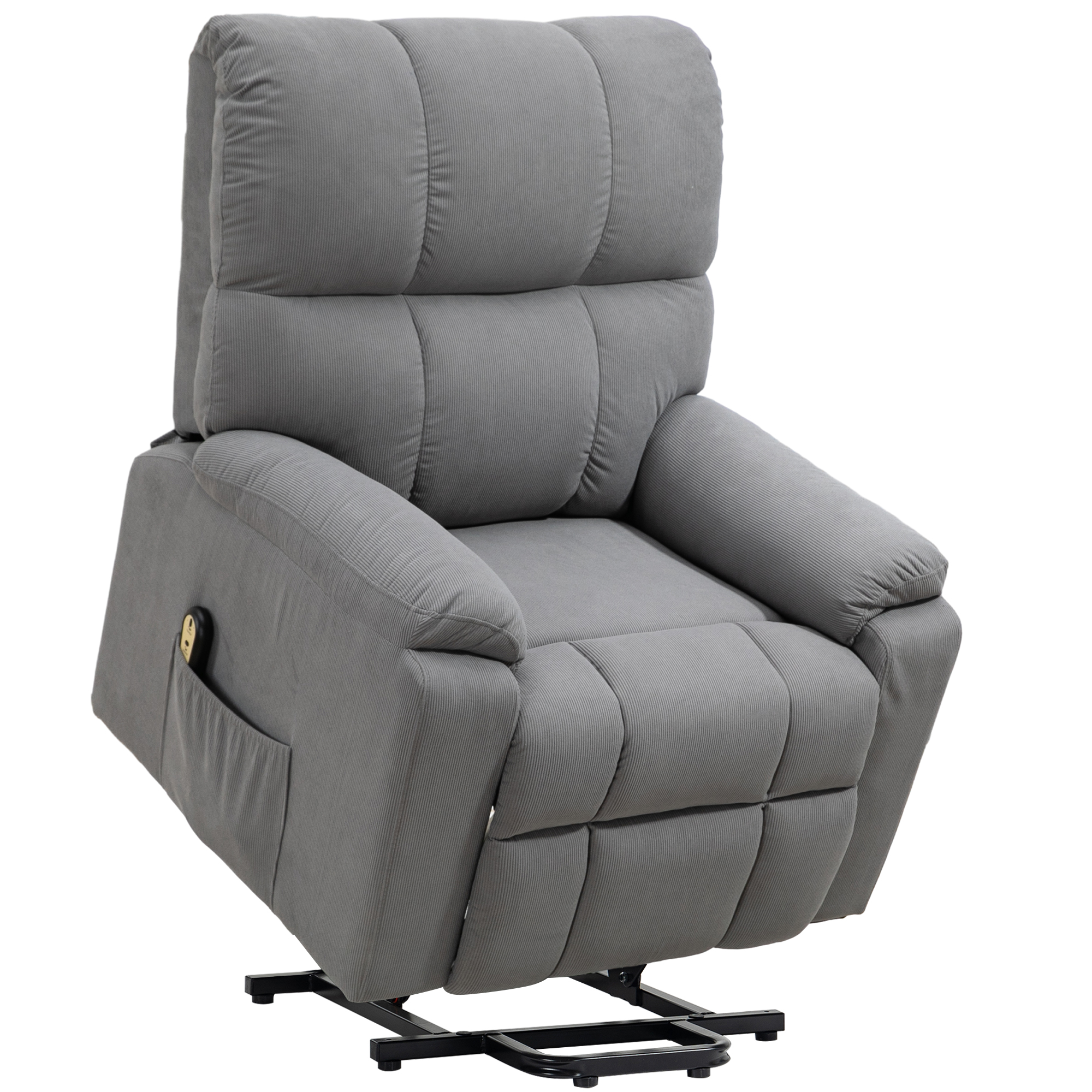 HOMCOM Lift Chair, Electric Reclining Chair with Side Pocket, Remote ...