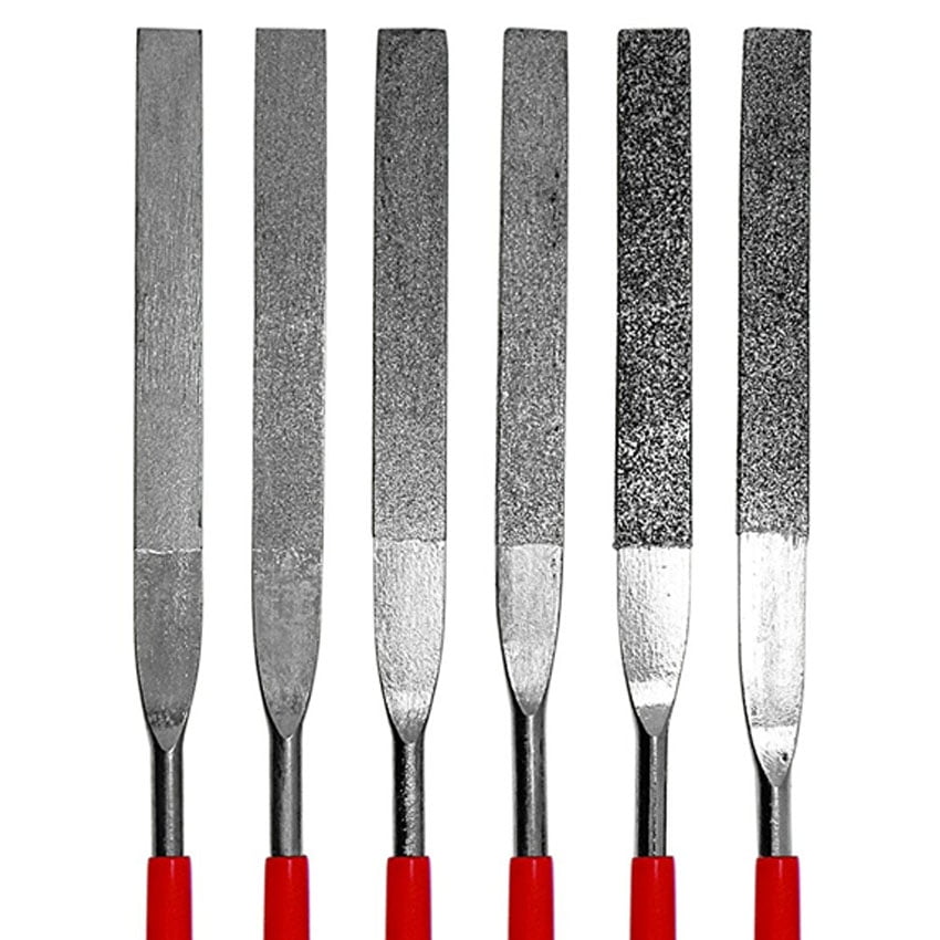 Waymil 7 Inch Diamond Coated Flat File Set Steel Files Assorted Grits ...