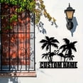 Custom Metal Beach Sign Wall Art Decor, Personalized Metal Palm Tree ...