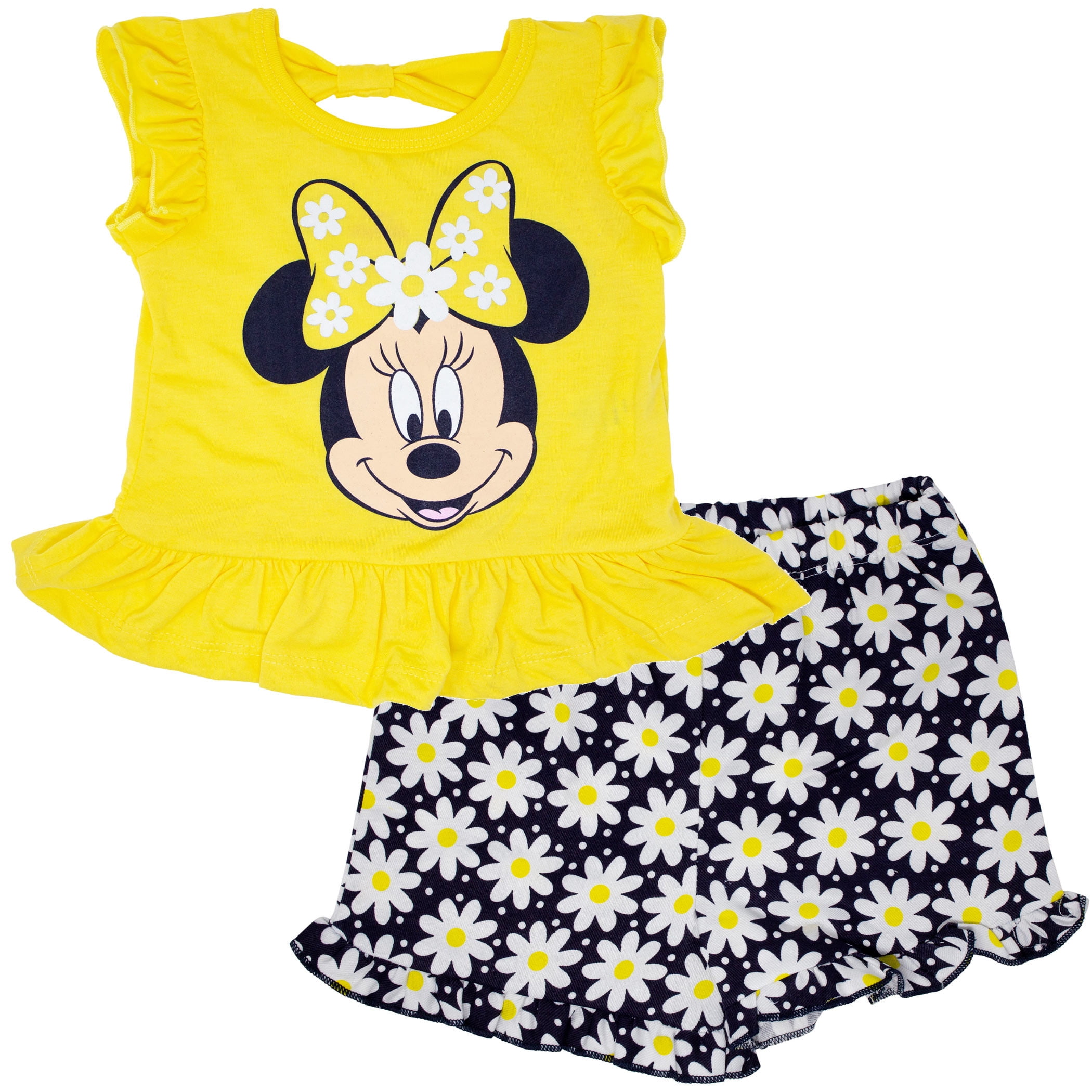 Minnie Mouse Puff Print Daisy Baby Toddler Girls Shirt and Shorts Set ...