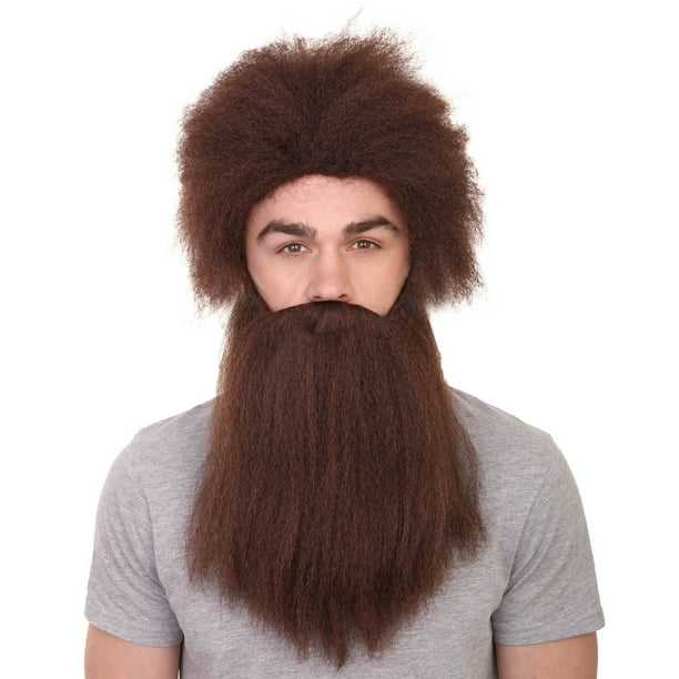 Caveman Mens Wig and Beard Set Collection | Stone Age Cosplay Halloween ...