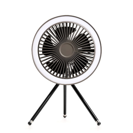 TopOne 3-in-1 Tripod Fan With Lights Outdoor Multi-function 3 Speeds ...
