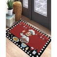 Indoor Door Mat, Fun Chef Kitchenware Food Burgundy Red Absorbent ...