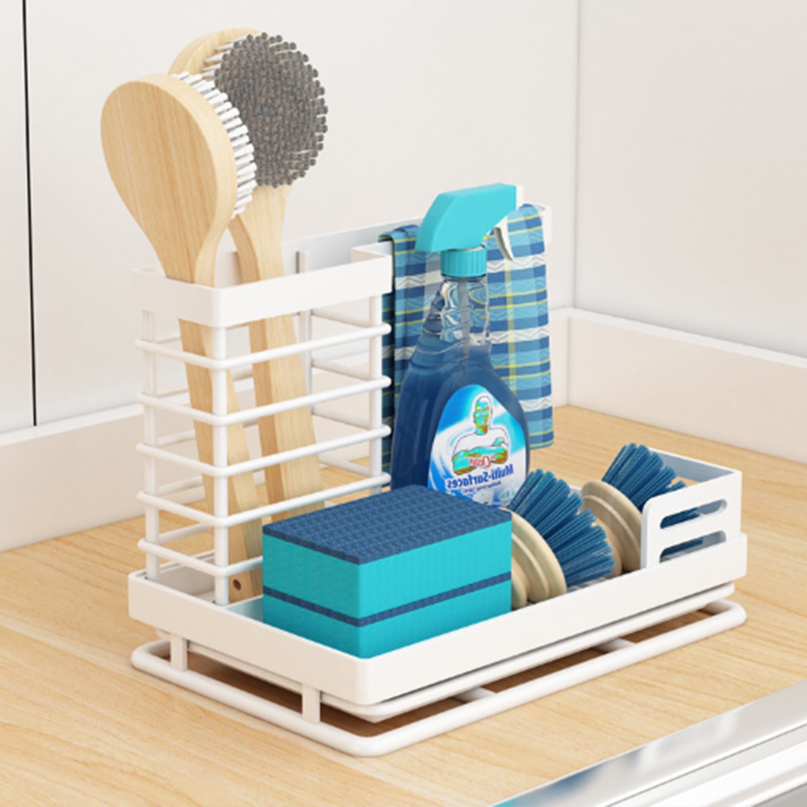 Cathoe Kitchen Rag Rack Multifunctional Countertop Dishwashing Sponge ...