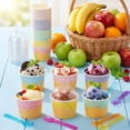 240 Count 6 Ounce Disposable Ice Cream Paper Cups with Lids and Spoons ...