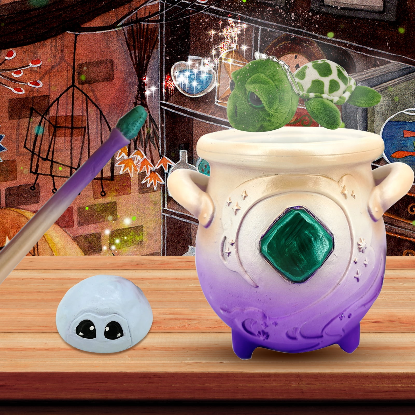 Travelwant Magical Misting Cauldron with Exclusive Interactive Rainbow Plush Toy and 50+ Sounds ...