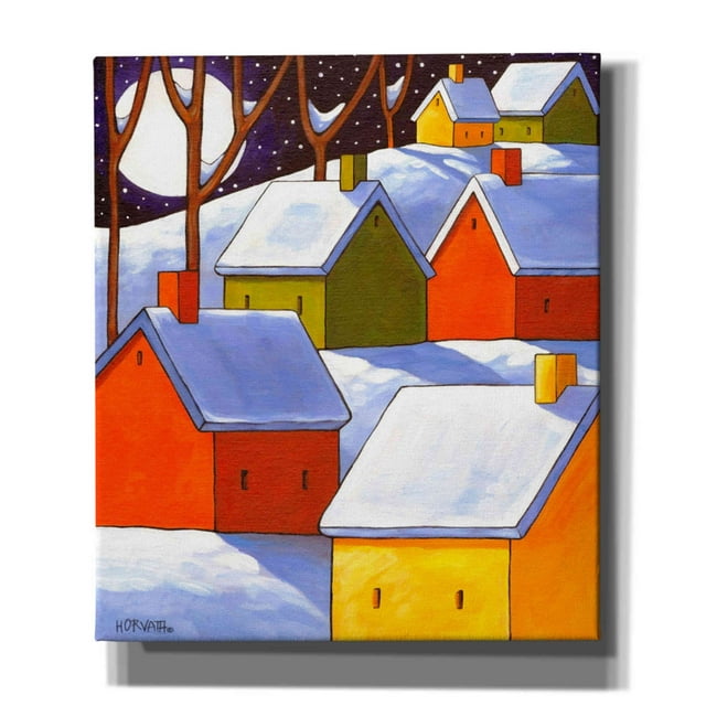 Epic Graffiti 'Hillside Winter Night' by Cathy Horvath-Buchanan, Canvas ...