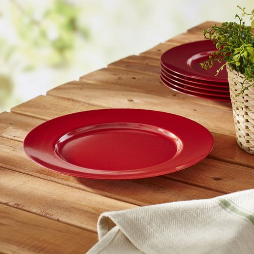 Calypso Basics, 6pc Melamine Dinner Plate Set, Red - Walmart.com