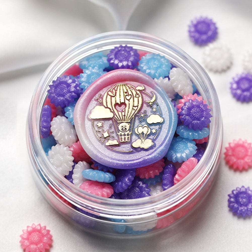 Cuadros Decorativos Sello en forma de girasol Sello de cera DIY Manual Cuenta Cuenta de cera ...