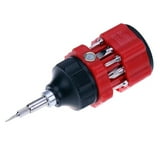 12-in-1 Ratcheting Compact Multi-Bit Short Stubby Screwdriver Set, Red ...