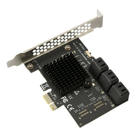 Jinnoda PCI Express 1X to SATA3.0 6 Port Riser PCI-E X1/X4/X8/X16 PCI-E ...