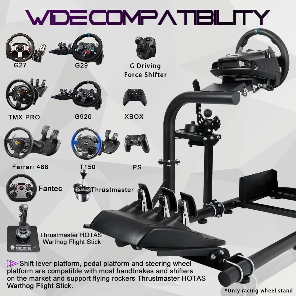 Buy Minneer Single Arm Large Round Tube Game Wheel Stand fit Logitech ...