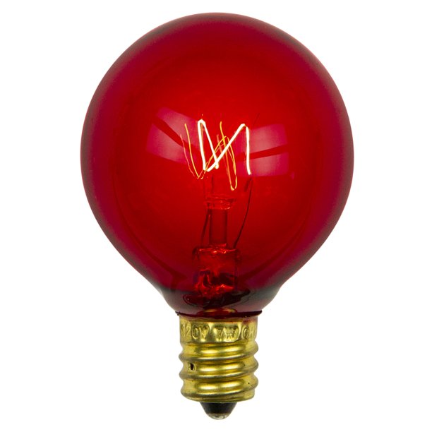 Northlight Pack of 25 Transparent G40 Red Christmas Replacement Bulbs ...