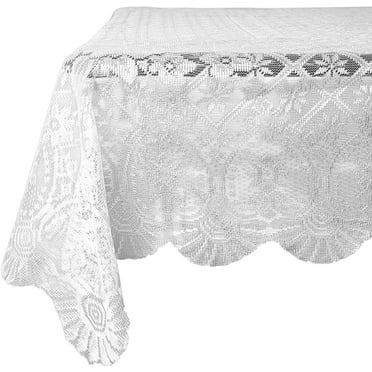 White Lace Print Plastic Party Tablecloth, 108 x 54in - Walmart.com