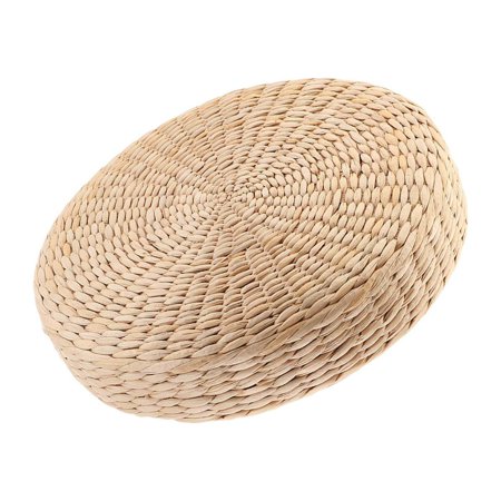 pitrice Round Straw Woven Tatami Cushion Floor Pouf Chair Seat Cattail ...