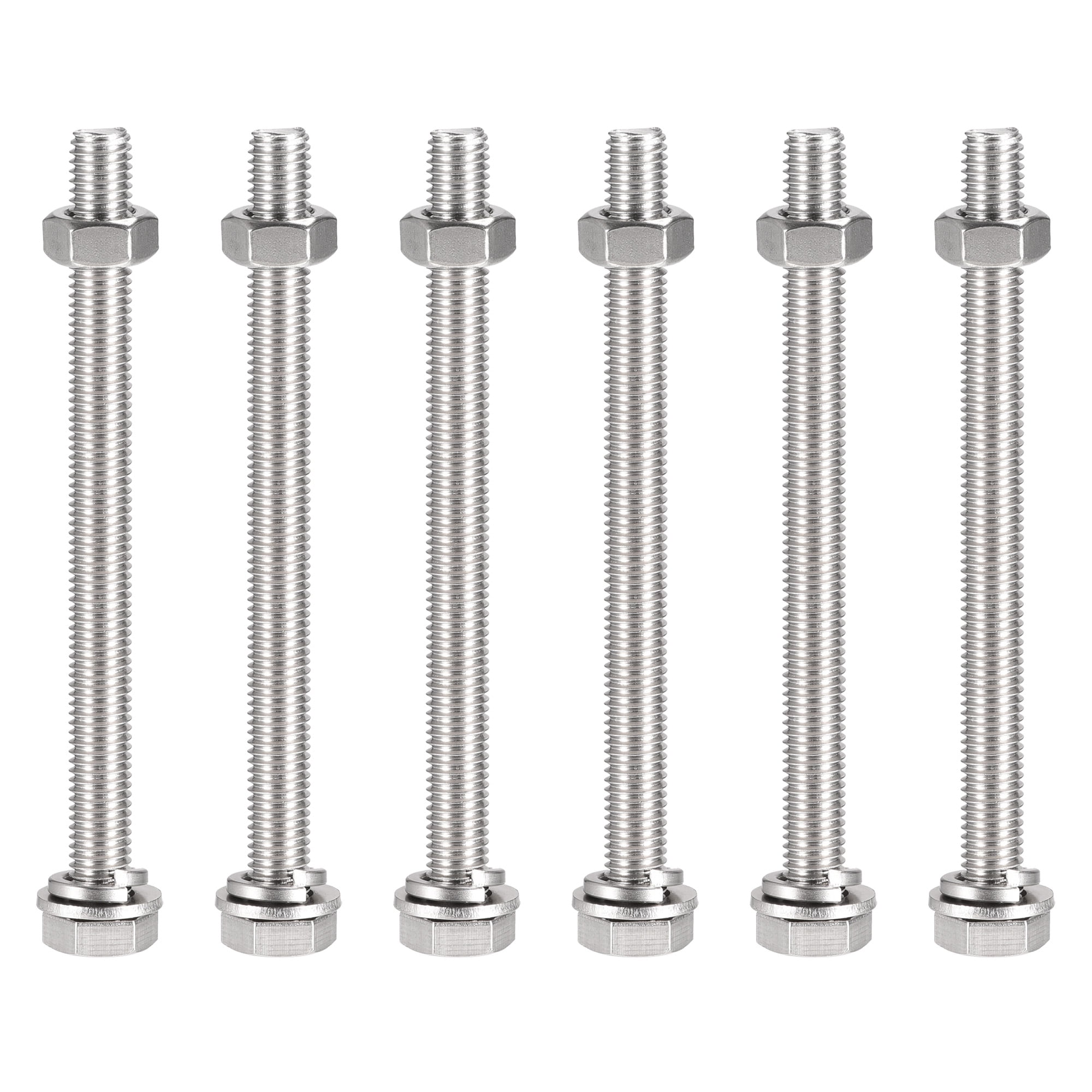 Uxcell M10 x 130mm 304 Stainless Steel Hex Head Screws Bolts, Nuts ...