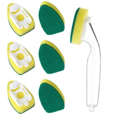 Dishwashing Wand Sponge, Kitchen Scrubber Sponge with 7pcs Refill Heads ...
