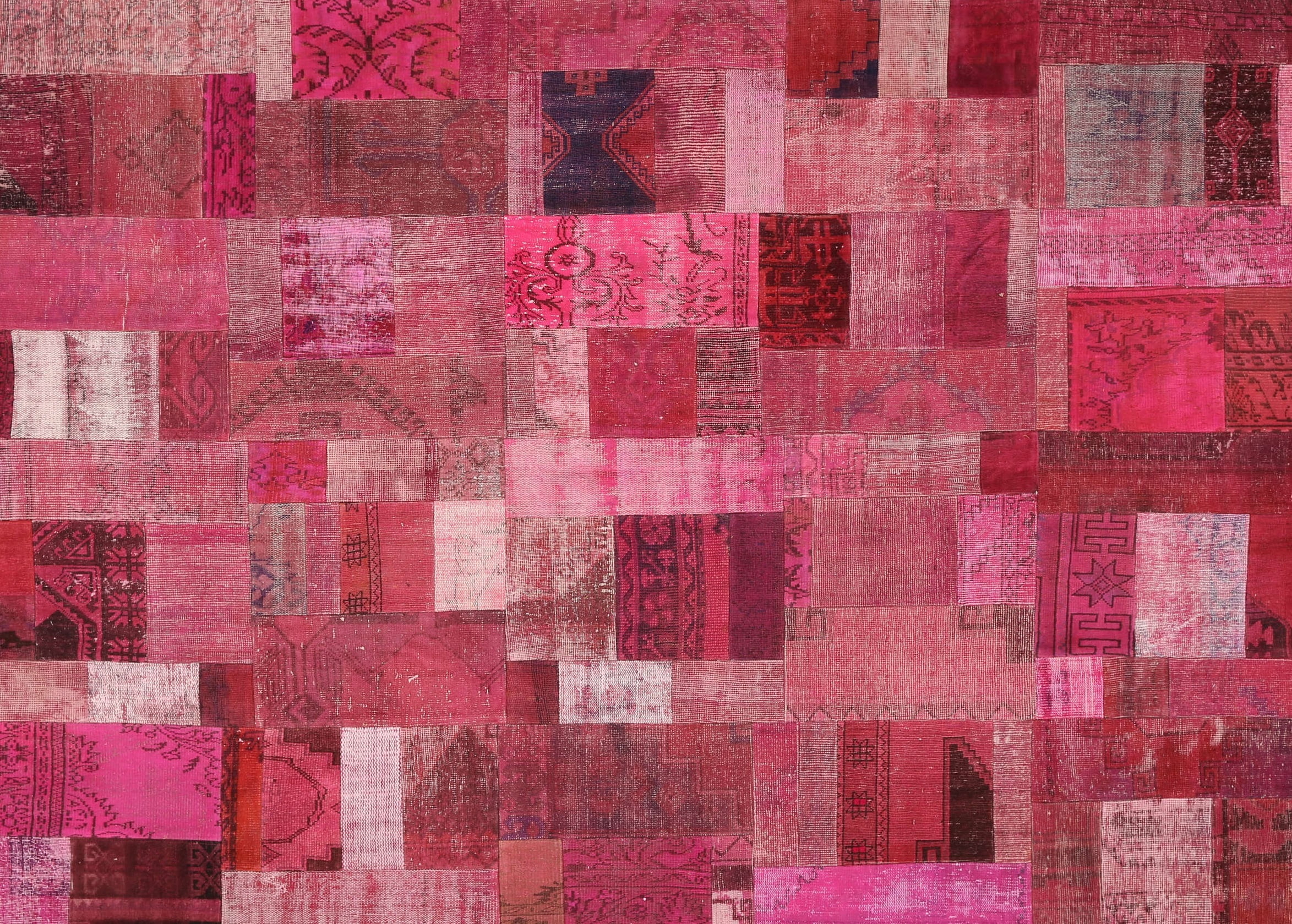 Ahgly Company Indoor Rectangle Contemporary Dark Pink Patchwork Area ...