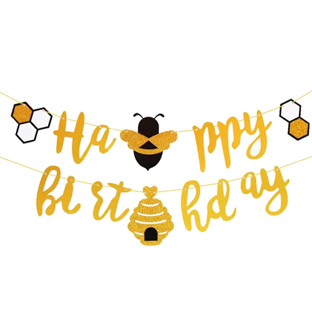 KAKOWELY Honey Bee Banner 1Pc Honey Bee Themed Banner Birthday Party ...