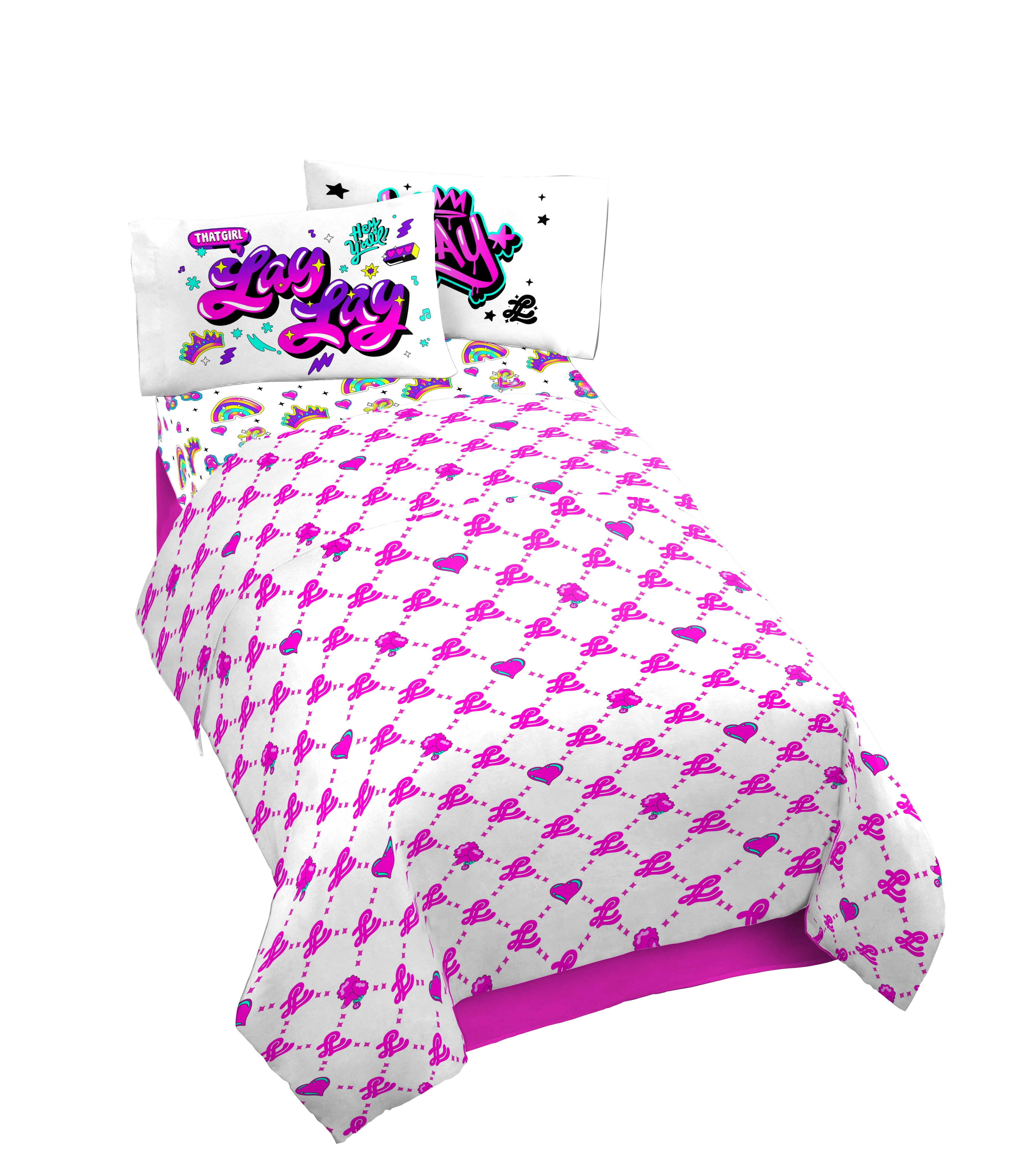 Lay Lay Toodles Pink Poodles Kids 4-Piece Full Sheet Set, Microfiber ...