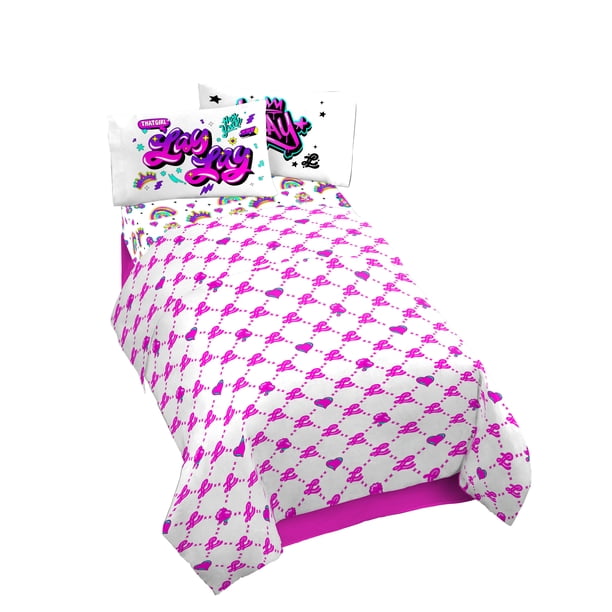 Lay Lay Toodles Pink Poodles Kids 4-Piece Full Sheet Set, Microfiber ...