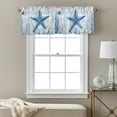 Blue Starfish Valance Curtains for Windows, Nautical Coastal Shell ...