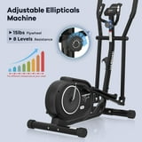 pooboo Silent Magnetic Elliptical Bike, 8-Level Resistance, 250lb ...