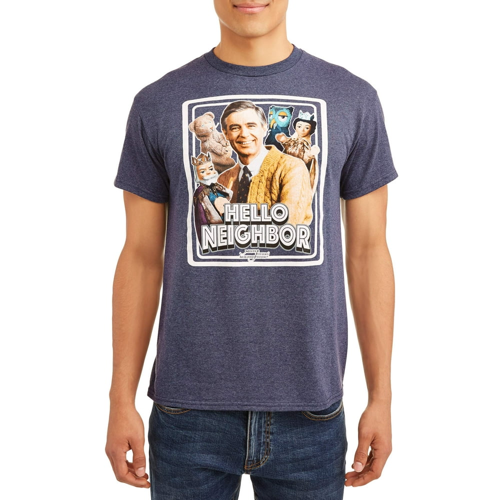 Mr Rogers - Men's Mr. Rogers Hello Neighbor Graphic T-Shirt - Walmart ...