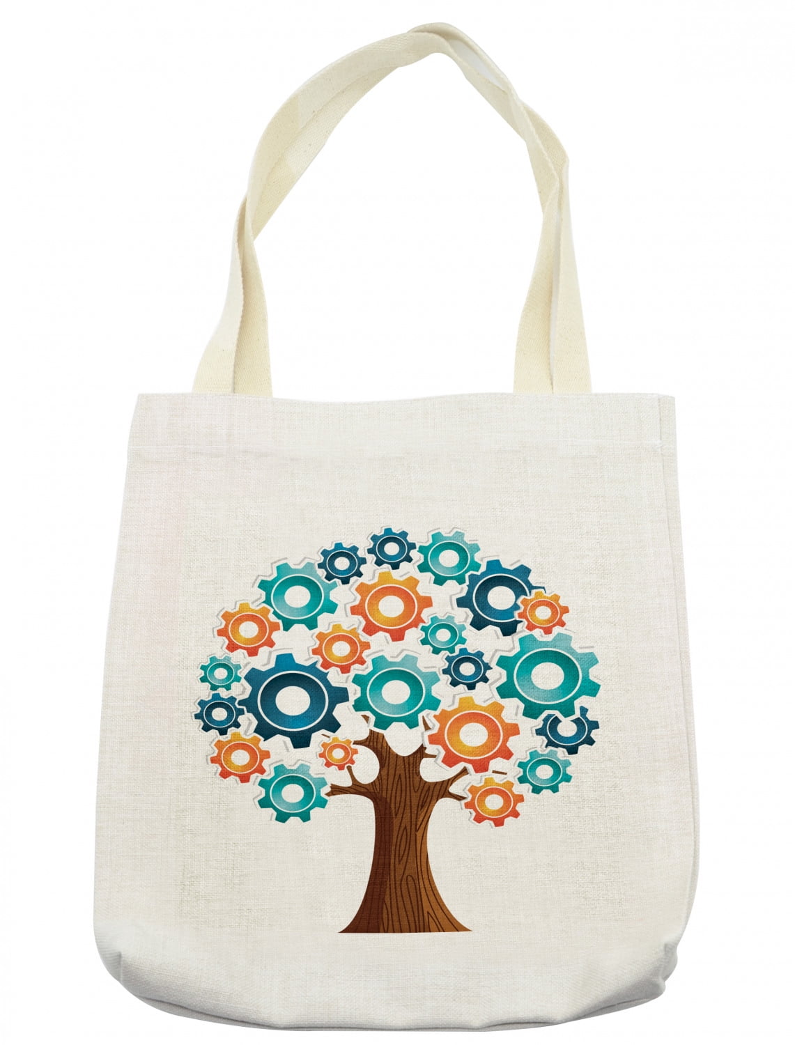 Industrial Tote Bag, Innovation Gears Concept Tree System Nature ...