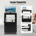 Adjustable Steel AV Cart with Locking Cabinet,Rolling Computer Cart ...