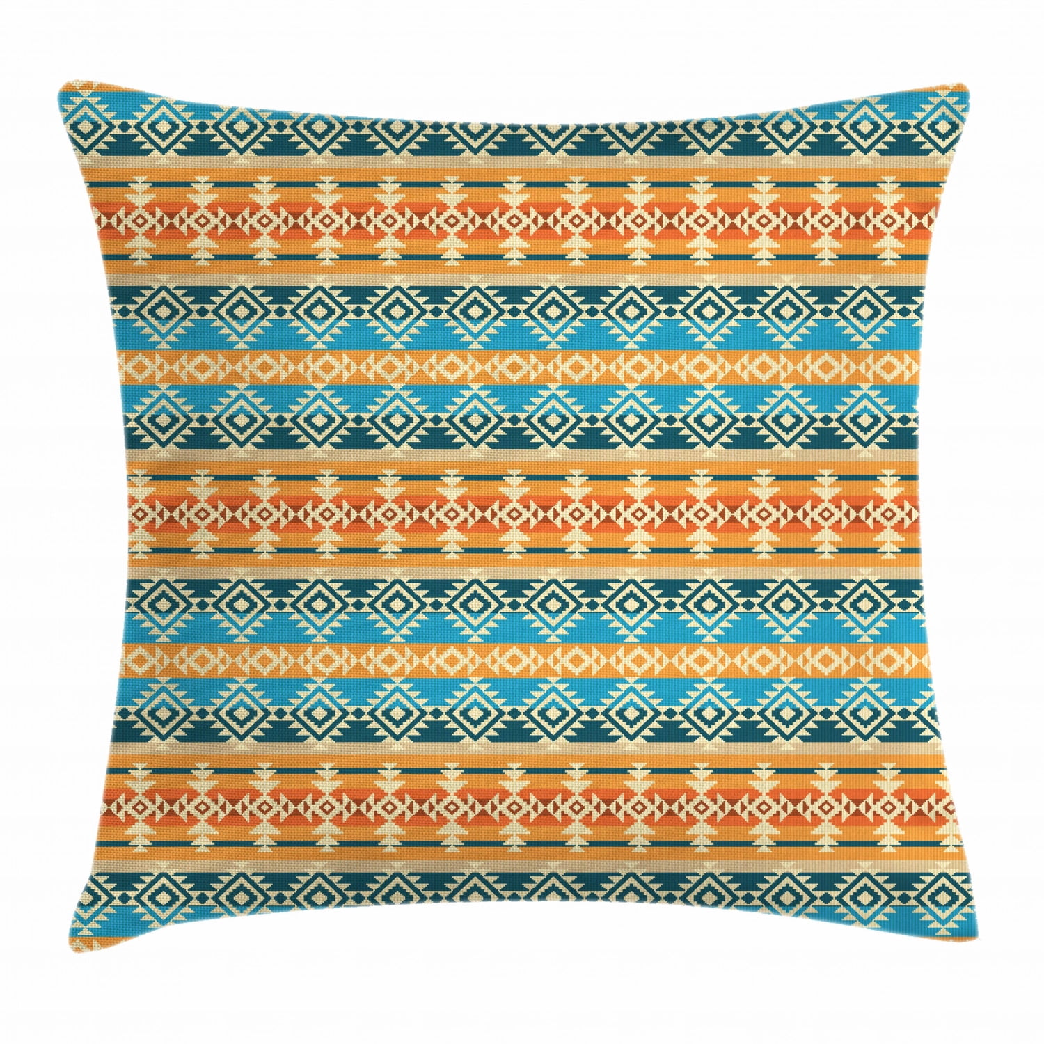 Southwestern Throw Pillow Cushion Cover, Striped Backdrop with ...