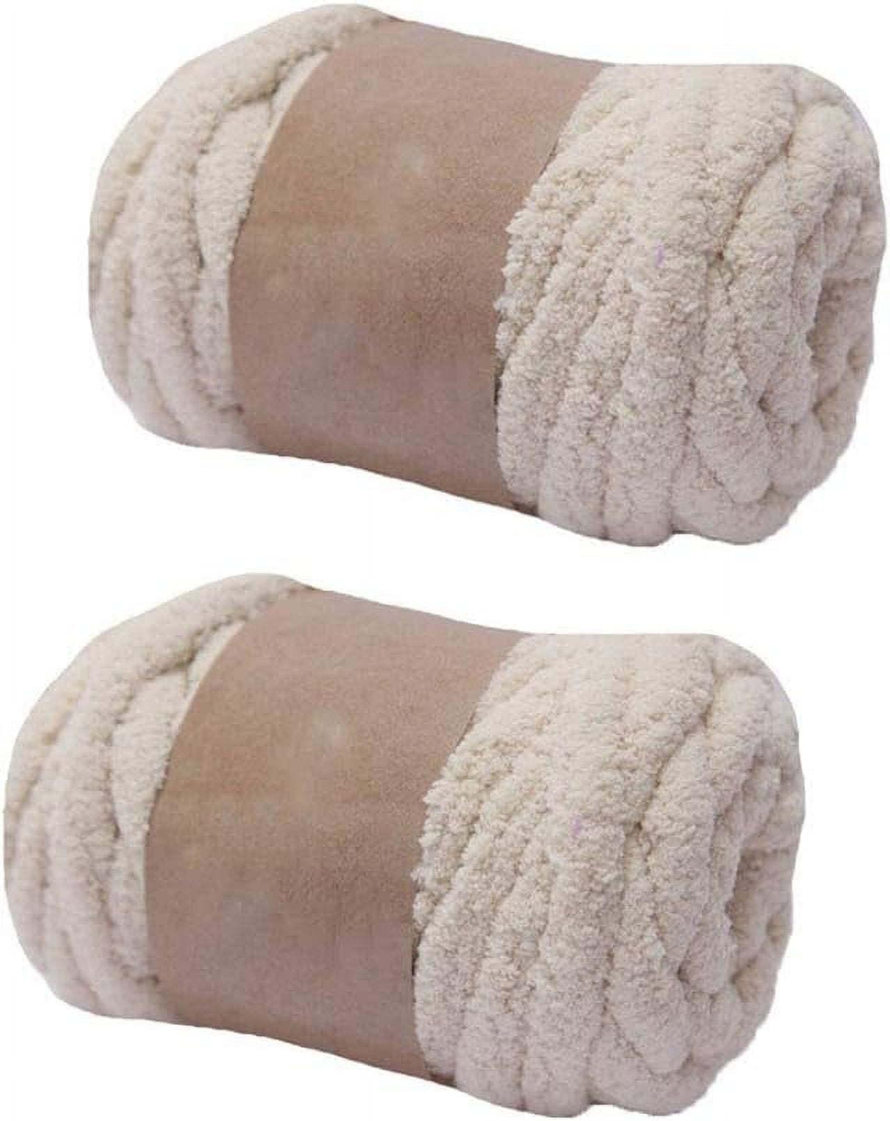 ORUYROP 2-Pack Bulky Super Chunky Chenille Yarn Arm Knitting Blanket ...
