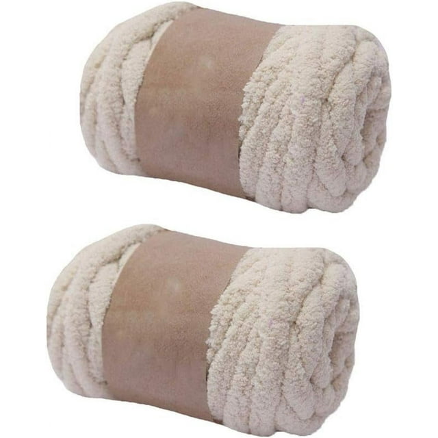 LAICAIW 2-Pack Bulky Super Chunky Chenille Yarn Arm Knitting Blanket ...