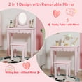 HLR Kids Vanity, 2 in 1 Princess Makeup Desk & Chair Set with ...