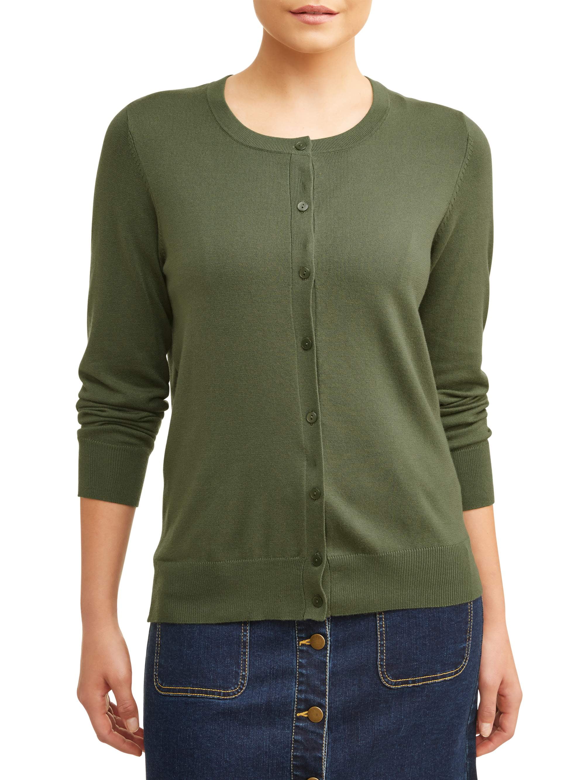 Time and Tru Women's Everyday Cardigan Sweater - Walmart.com
