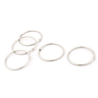 Metal Notebook Loose Leaf Binder Locking Ring Silver Tone 26mm Inner ...